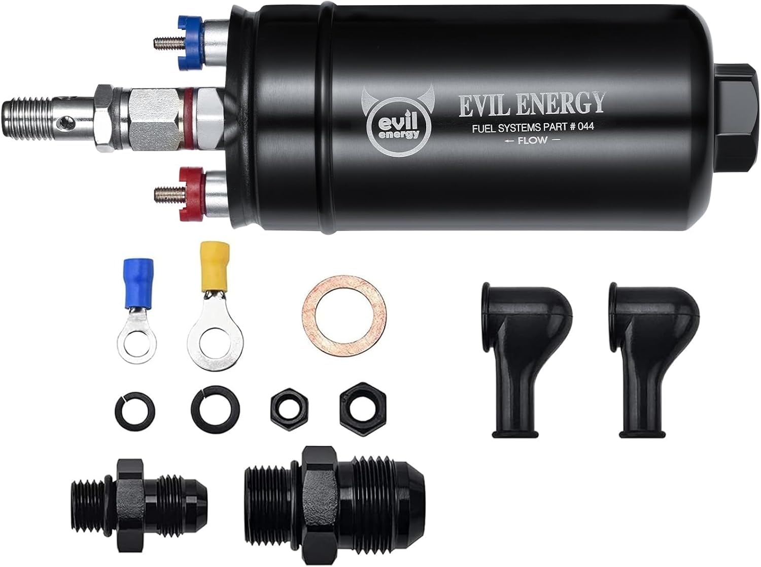 EVIL ENERGY 300LPH External Inline Electric Fuel Pump (12V, High Flow ...